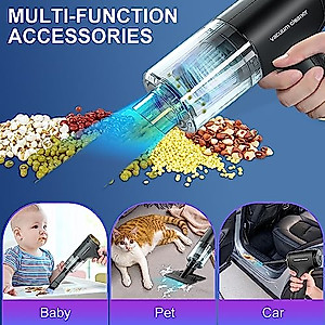 Tipcoo Portable Car Vacuum Cleaner - High Power 9000Pa Vacuum Cleaner and Air Duster,120W Rechargeable Cordless Car Vacuum,Mini Vacuum for Car,Office, Desktop, Pet Hair Cleaning, Home Cleaning