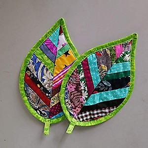 Leaves Pot Holders for Kitchen hot Pads 100% Cotton Set of 2 Heat Resistant for BBQ/Cooking/Baking/Grilling/Microwave/Barbecue