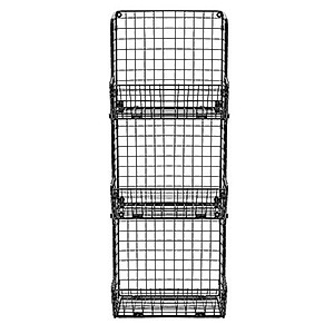 Sorbus Hanging Fruit Basket Wall Mounted Foldable Organizer for Kitchen Storage, Great for Produce Fruits and Vegetables & Potato's (Black)