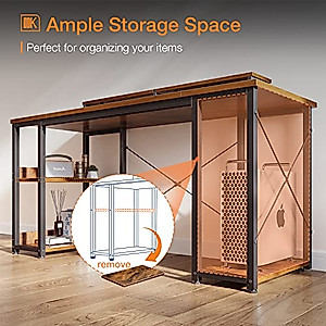 ODK 55 inch Computer Desk with Monitor Shelf and Storage Shelves, Writing Desk, Study Table with CPU Stand & Reversible Shelves, Vintage