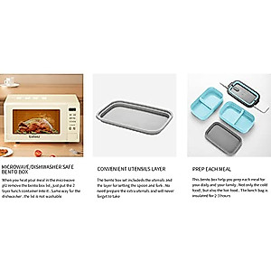 PVSpro JUST FOR YOU Bento Box Set with Insulated Tote, Mug & Cutlery Set, Stackable Bento Box for Lunch, Bento Kit Lunch Box with Handle, Large Bento Lunchbox Container, Japanese Bento (Sky blue)