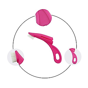 Dog Toothbrush, Tooth Brushing Kit for Dog Teeth Cleaning - Dental Care for Puppies, Cats & Small Pets, Nylon Remove Ergonomic Dog Finger Toothbrush (Red)