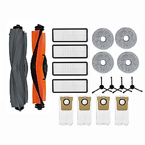 HMHAMA Replacement Accessories Kits for Dreame L20 Ultra Robot Vacuum Cleaner, 2 Roller Brush, 4 Hepa Filter, 4 Side Brush, 4 Mop Cloth, 4 Dust Bags