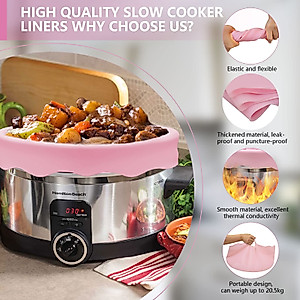 Xandz 3 Pack Silicone Slow Cooker Liners for Crockpot 6 Quart, Reusable Crock Pot Liners Dishwasher Safe Bags Liners Fit Oval Pot