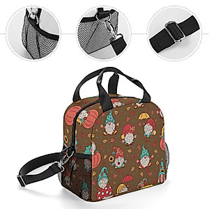 Cute Gnomes Lunch Bag for Women Men, Portable Insulated Lunch Box, Lunch Tote Bag for Work Outdoor