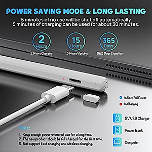 Stylus Pen for iPad with Palm Rejection, Tilt Sensitivity, ZVFBC iPad Pencil for Touch Screens Compatible with iPad Air 3rd/4th/5th, iPad Pro 11/12.9 inch, iPad 6th/7th/8th/9th/10th, iPad Mini 5th/6th