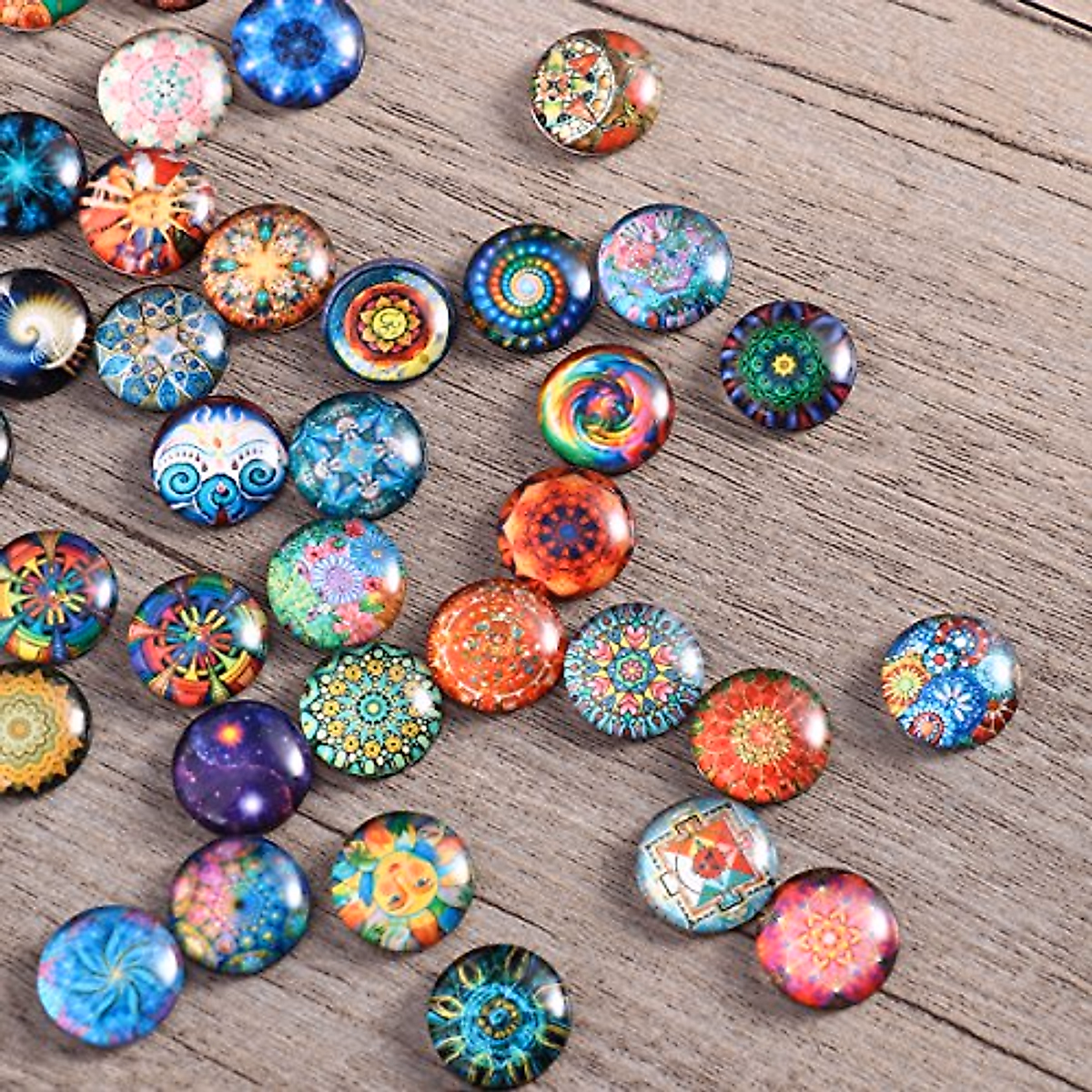 Dangle Earrings 200pcs Round Glass Mosaic Tiles Mixed Mosaic Glass Pieces for DIY Crafts Jewelry Making 10mm Bracelets Beads