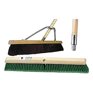 Push Broom, Head and Handle, 36", Green