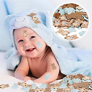 500 Pieces Bear Shaped Confetti Baby Shower Cream Brown Paper Confetti Sprinkles Bear Table Confetti for Boy Girl Home Party Table Decorations (Multi Style,0.98 Inch)