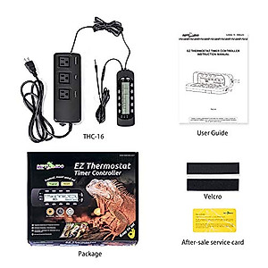 REPTI ZOO Reptile Thermostat Digital Outlet Temperature Timer Troptical or Desert Mode with Day Night Control for Aquarium Reptiles Terrarium Humidistat Mushroom Fermentation,Easy Setup (THC16)