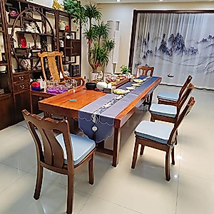 Wuisimiy Outdoor Chair Cushions，Patio Furniture Cushions，Chair Cushions with Ties 16x16in for Garden Patio Funiture,4 Pack Outdoor Furniture Cushions Clearance, Water Blue