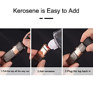 Kerosene Lighter, Mini Vintage Lighter Refillable Kerosene Antique Permanent Lighter with Keychain, Reusable Cool Lighters for Vintage Soft Flame Lighter for Men Dad Husband(Fuel Not Included)-Gold