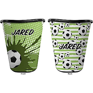 YouCustomizeIt Personalized Soccer Waste Basket - Double Sided (Black)