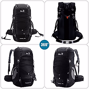 LOCALLION 50L Hiking Backpack, Large Capacity Camping Backpacks, Lightweight Waterproof Travel Daypack for Mountain Climbing