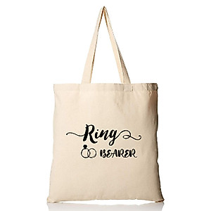 TBF Personalized Bride Tote Bag Wedding Bachelorette Bridal Shower Bridesmaids Bachelorette Cute Canvas Gift Bags (Ring Bearer (1 Pack))