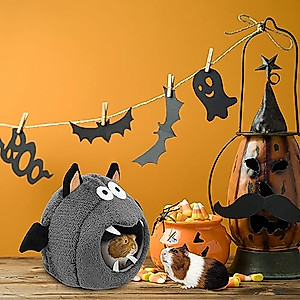 YUEPET Guinea Pig Bed Small Animal Hideout, Warm Cozy Halloween Monster Guinea Pig Hides for Guinea Pig Dwarf Rabbit Ferret Hamster Chinchilla Hedgehog