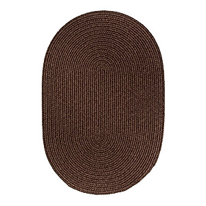 Super Area Rugs Pura Braided Wool Rug Extra Soft Reversible Living Room/Bedroom Carpet, Walnut, 2' x 3' Oval