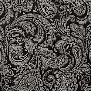 Black Curtains For Living Room , Traditional Back Tab Curtains For Bedroom , Aubrey Jacquard Rod Pocket Window Curtains , 50x84", 2-Panel Pack