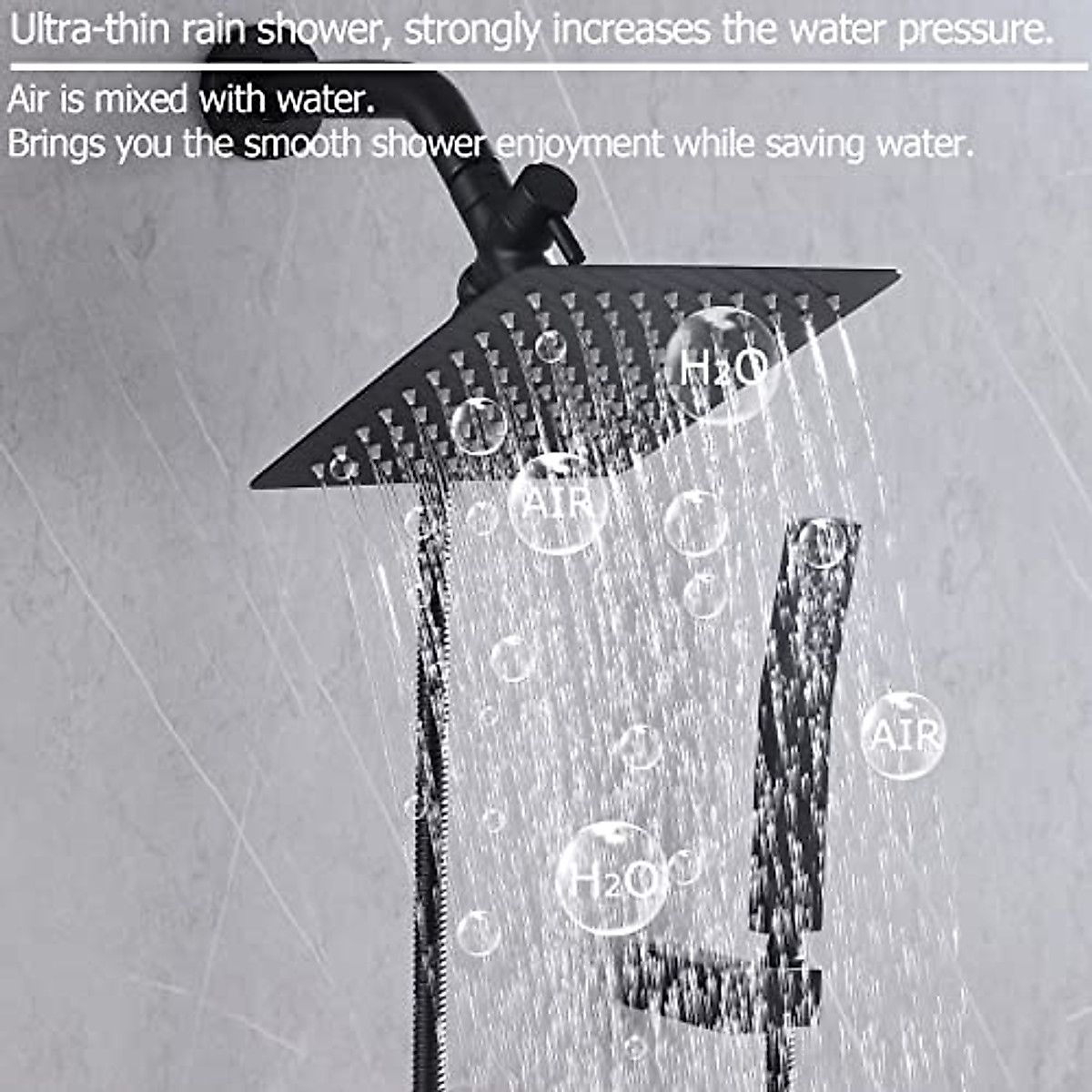 FSCEPIXI 3 Handles Tub Shower Faucet,Bathtub Shower Faucet Set with Tub Spout,Dual 2 in 1 Shower System Complete Tub and Shower Trim Kit,Matte Black