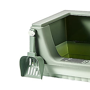 Prevent Semi Enclosed Litter Box with High Side Heightening Anti-Splashing Cat Toilet with Litter Sifting Scoop, Prevent Sand Leakage Deodorizing Cat Pan Easy to Clean and Assemble