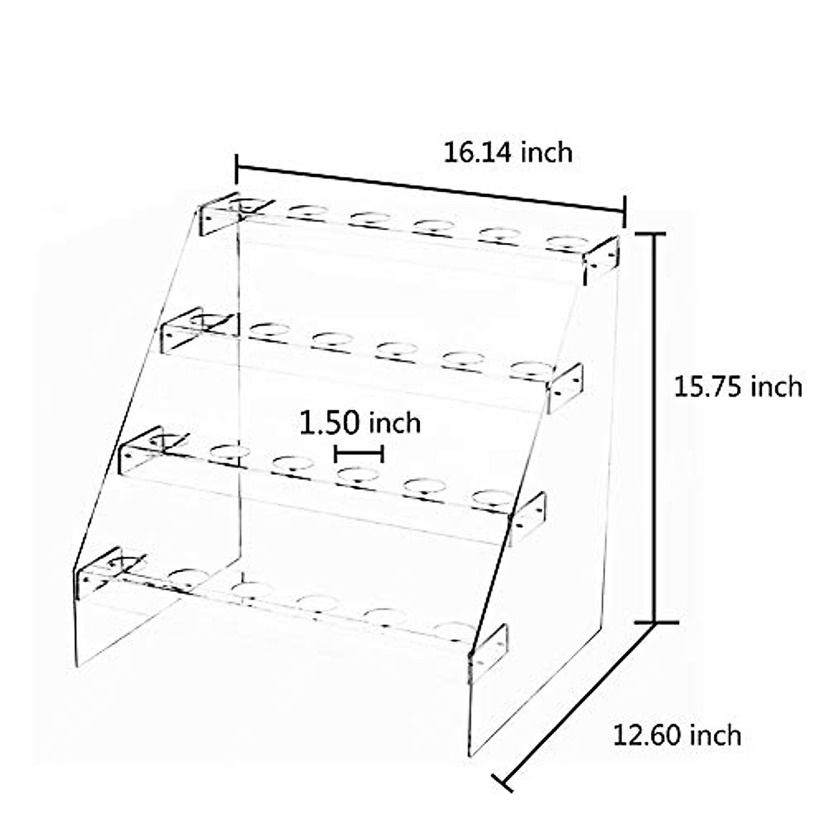 Fivtyily Clear Acrylic Food Cone Display Stand Rack Ice Cream Cone Serving Holder for Buffets Party (4 Layer, 24 Hole)