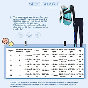 JEATHA Kids Girls Skating Dance Outfits Long Sleeve Gymnastics Leotard with Yoga Leggings Pants Set Activewear Blue A 12 Years
