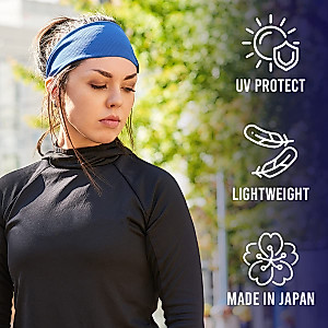Sports Headbands for Men Moisture Wicking Sweatbands for Women, Lightweight Yoga Hair Bands, Crossfit Or Running Gear, Thin Elastic Workout Head Wraps Black