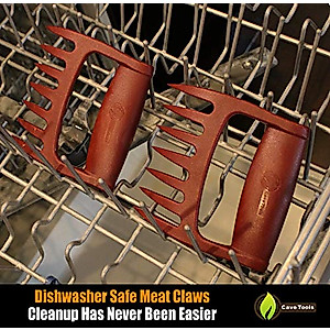 Cave Tools Talon-Tipped Meat Claws for Shredding Pulled Pork, Chicken, Turkey, and Beef- Handling & Carving Food - Barbecue Grill Accessories for Smoker, or Slow Cooker - Merlot