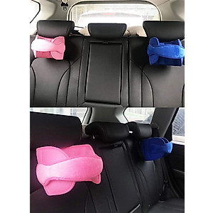 2Pack Boy and Girl Head Support for Car Seats,Ajustable Comfortable Pillow for Baby Child Tolddler Infant Pink and Blue