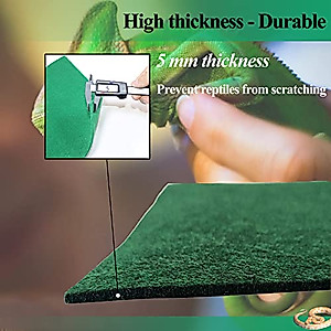 HERCOCCI 2 Pack Reptile Carpet, 39’’ x 20’’ Terrarium Bedding Substrate Liner Reptile Cage Mat Tank Accessories for Bearded Dragon Lizard Tortoise Leopard Gecko Snake (Green)