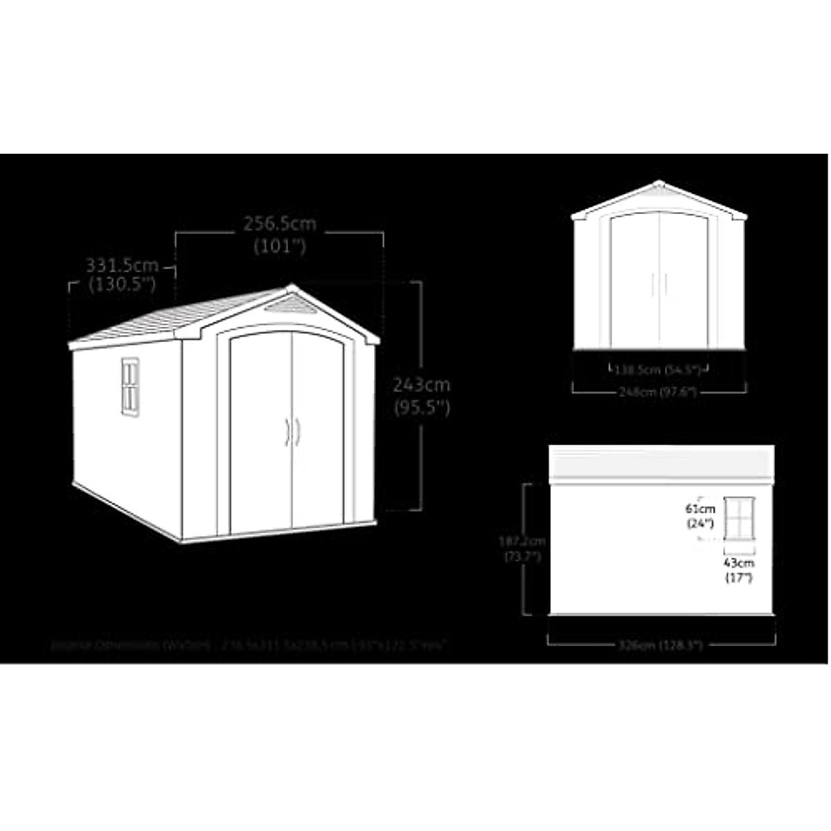 Keter Factor 8 x 11 Resin Large Outdoor Storage Shed, 8x11, Taupe