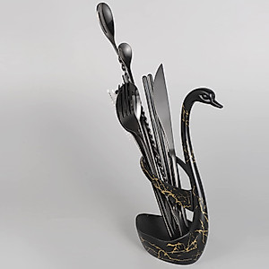 AnSaw Black Swan Bableware Holder Chopstick Rest, Spoon Rest, Knife Rest, Fork Rest Table Decorative (Size Large)