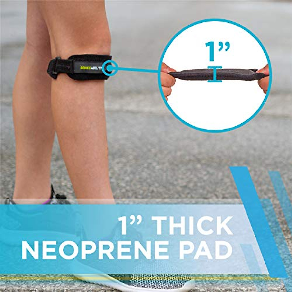 BraceAbility Kids Knee Band | Child Osgood Schlatter Strap for Jumpers Knee, Patella Tendonitis, Youth Sports Brace with Pad for Running, Soccer, Volleyball & Basketball (Small)