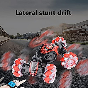 HDZXC All-Terrain RC Stunt Car,Remote Control Car,Deformable Off Road Truck,360 ° Flips Twisting Climbing Vehicle,Double Sided Rotating Race Car with Lights,for Kids