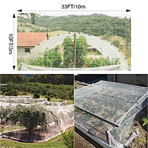 Garden Netting, Cookmaster 10x33FT Plant Covers, Ultra Fine Mesh Protection Netting for Vegetable Plants Fruits Shrubs Flowers Tree Crops, Greenhouse Row Cover Raised Bed Barrier Screen Net