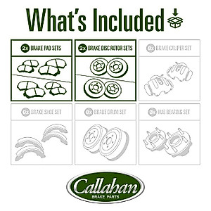 Callahan Brake Parts CRK15638 FRONT + REAR Premium Brake Rotors + Ceramic Brake Pads for Volvo S60 S80 V60 XC70