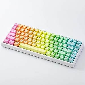 YUNZII Rainbow 84 84-Key RGB Hotswap Wired Mechanical Gaming Keyboard with PBT Shine Through Keycaps for Mac/Win/Gamers (Gateron Brown Switch, Rainbow)