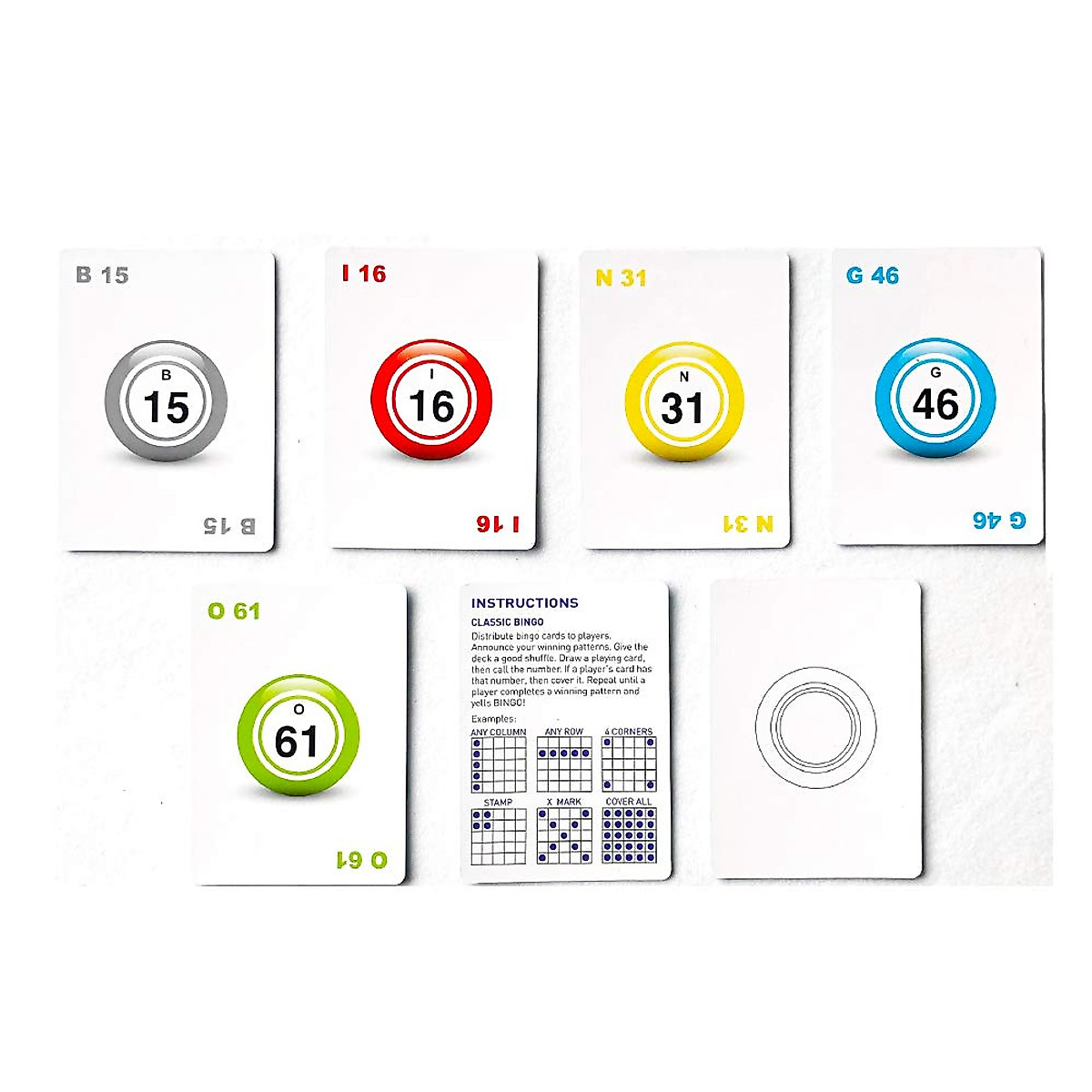 Yuanhe 2.5"X3.5" Bingo Calling Cards - Colorful and Durable Bingo Cards for Bingo Games, Complete Deck of 75 Numbers(B1-O75)