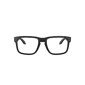 Oakley Men's Ox8156 Holbrook Rx Square Prescription Eyeglass Frames, Satin Black Silver Icon/Demo Lens, 54 mm