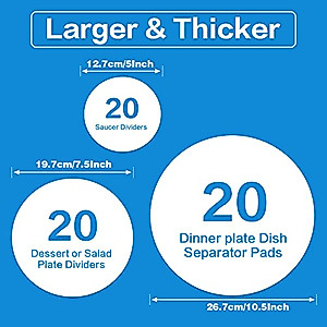 Plate Separators Storage, Set Of 60 And 3 Different Size, Thick and Premium Soft Felt Plate Dividers For China/Dish/Coffee Saucers Protecting and Stacking