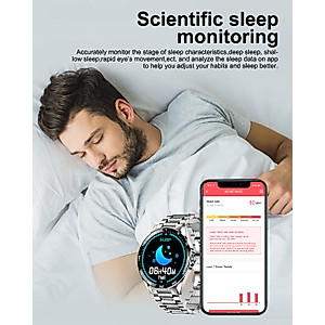 SIEMORL Smartwatch for Men for Android and iOS Phones,Fitness Tracker IP67 Waterproof Smartwatch with Heart Rate Sleep Monitor,Activity Tracker Pedometer Message Notification Call Smartwatch