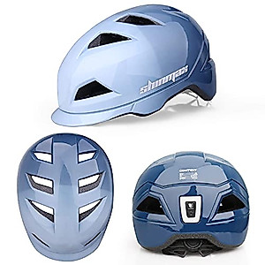 Bike Helmet Women, Shinmax Bicycle Helmet Men with USB Charging Light&Portable Backpack Adjustable Size for Urban Commuter Cycling Helmet Bc-177