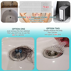 10 Pack 4.1 Inch Disposable Shower Drain Hair Catcher with 2 Pack 6 Inch Silicon Bathtub Drain Stopper