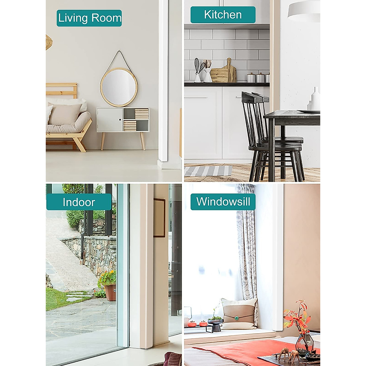 White Corner Shield for Walls with Pre-Tape Adhesive, 39 43 47 51 55 59 63 67inch Long, Waterproof PVC Corner Guard Edge Protectors, Anti-bumping Strips ( Color : 2cm(4/5") Wide , Size : 170cm/67in )