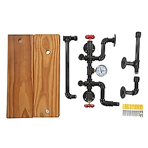 Omabeta Floating Shelves, Malleable Cast Iron 2 Tiers Pipe Shelves Industrial Style Good Bearing Capacity for Kitchen