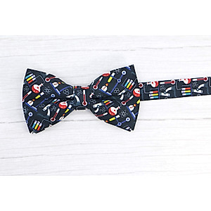 OCIA Funny Pattern Pre-tied Bow Tie Cotton Adjustable Bowtie for Mens & Boys White Black Red Yellow Blue(Chemistry) M - (6yrs to Young Adults)