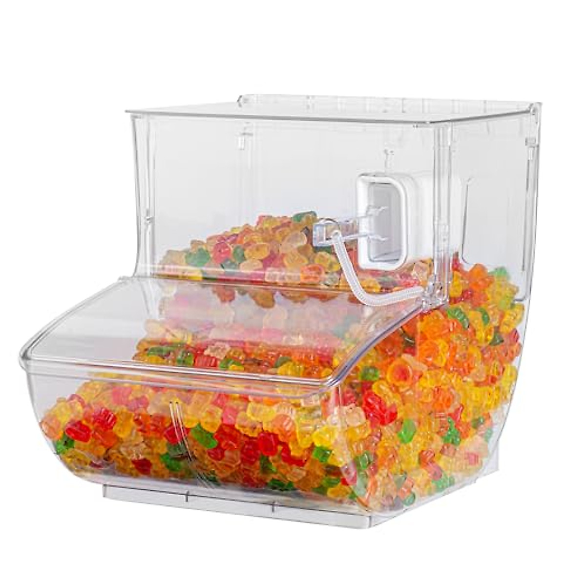 Restaurantware Met Lux 5.3 Gallon Food Storage Container, 1 Airtight Treat Box - With Scoop, Holds Up To 80 Cups, Clear Plastic Cereal Container With Lid, For Kitchen Or Pantry Organization