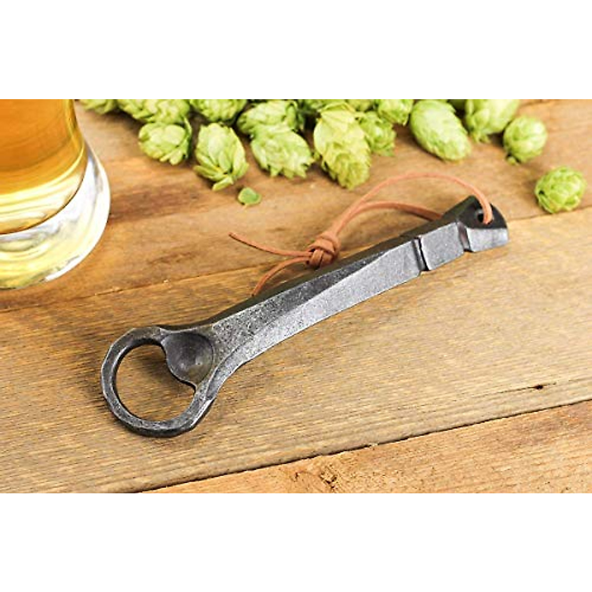 Bottle Opener - Black Dog Ironworks | Beer Opener, Hand Forged Iron Gift for Men | Great Gift for Groomsmen, Fathers Day or 6 year anniversary | Henley Style
