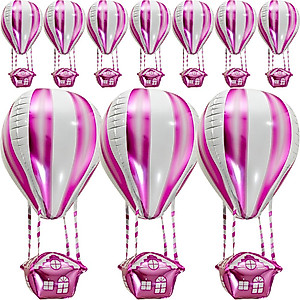 Zerodeko 10pcs Hot Air Balloon Helium Balloon Decorative Balloon Airplane Balloon Happy Birthday Decorations for Boys Helium Foil Balloons Metal Baby Aluminum Film Birthday Party Supplies