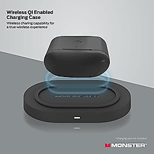 Monster Verse True Wireless Earbuds with Charging Case, Bluetooth 5.0 in-Ear Stereo Headphones, Built-in Mic for Clear Calls, USB-C Quick Charge (Black)